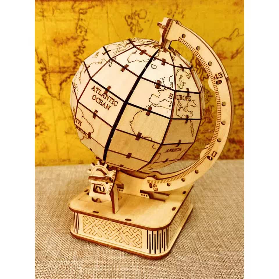 3D Leseni Globus Puzzle: Mehanični Model Zemlje za Najstnike - DIY ...